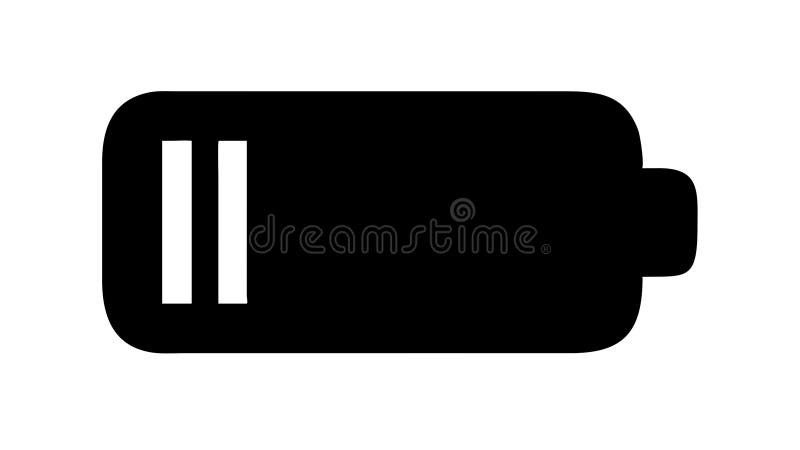 Half Full Battery Icon, Power Status Indicator, Vector Design ...