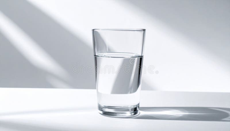 Half Full Glass of Water in Sunlight Stock Illustration - Illustration ...