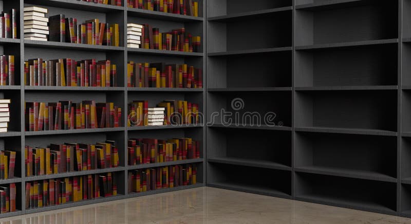 Half full library stock illustration. Illustration of read - 228426861