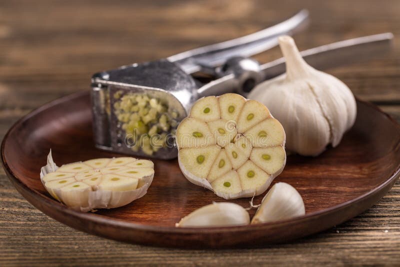 Half garlic stock image. Image of spicy, food, seasoning - 47197953