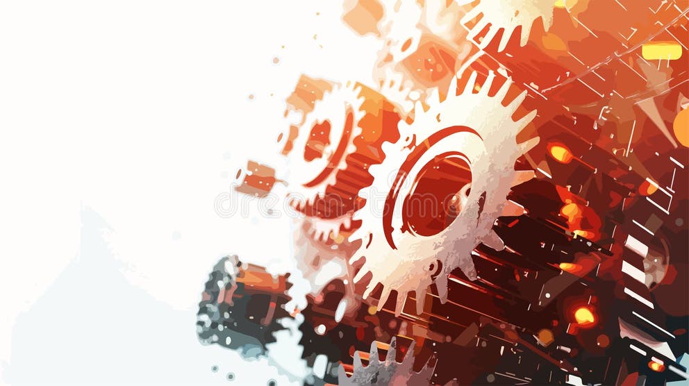 Half Gear Cogwheel Template with Copy Space for Mechanical Designs ...