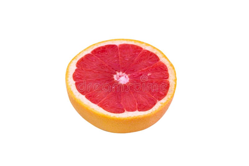 Half Grapefruit Citrus Fruit Isolated on White with Clipping Path Stock ...