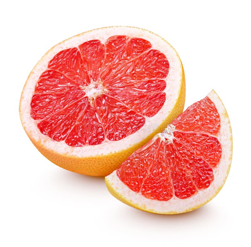 Half Grapefruit Citrus Fruit Isolated on White Stock Image - Image of ...