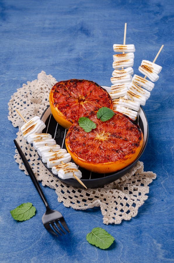 Half grapefruit grilled stock image. Image of breakfast - 156612503