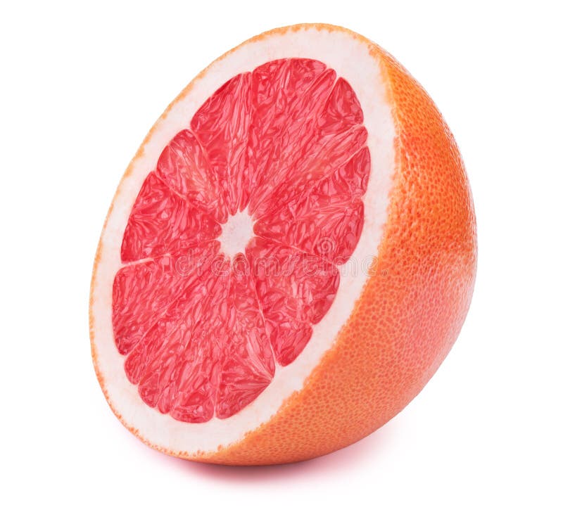 Half of Grapefruit Fruit Slice Isolated on White Stock Image - Image of ...