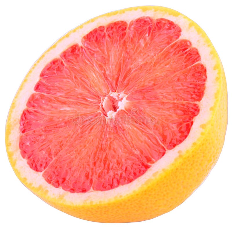 Half a Grapefruit on White Background Stock Image - Image of full ...