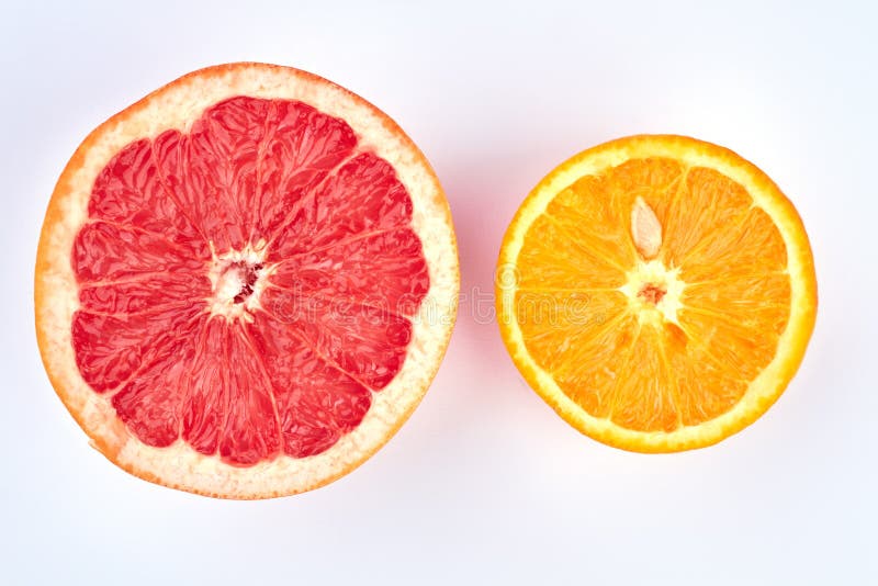 Half of Grapefruit and Orange. Stock Image - Image of color, nutrient ...
