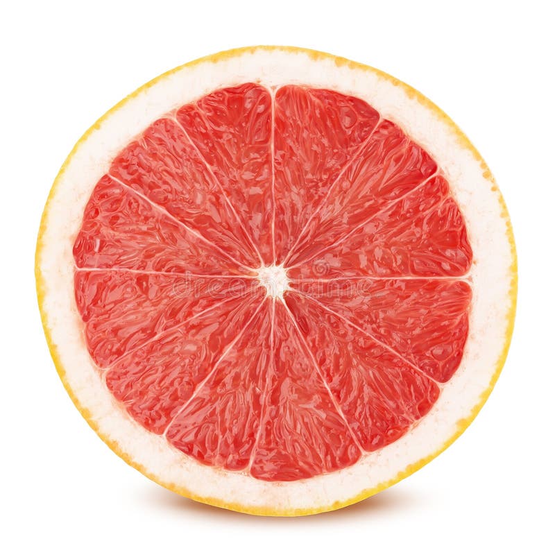 Half of Grapefruit on White Background Stock Image - Image of freshness ...