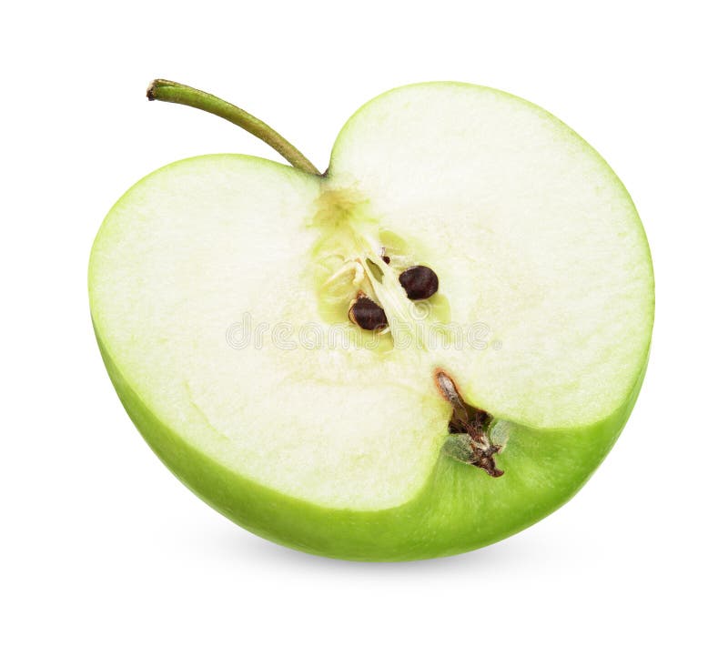 Half Green Apple Isolated on White Background Stock Photo - Image of ...