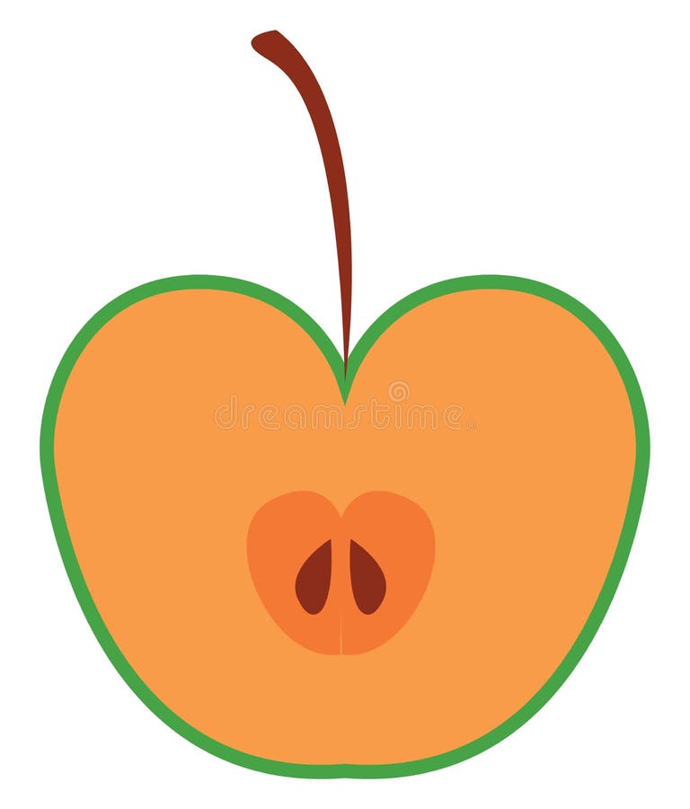 Half Apple, Vector or Color Illustration Stock Vector - Illustration of ...