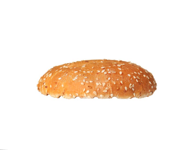 Sliced Hamburger Bun on White, Top View. Bread Product Stock Photo ...