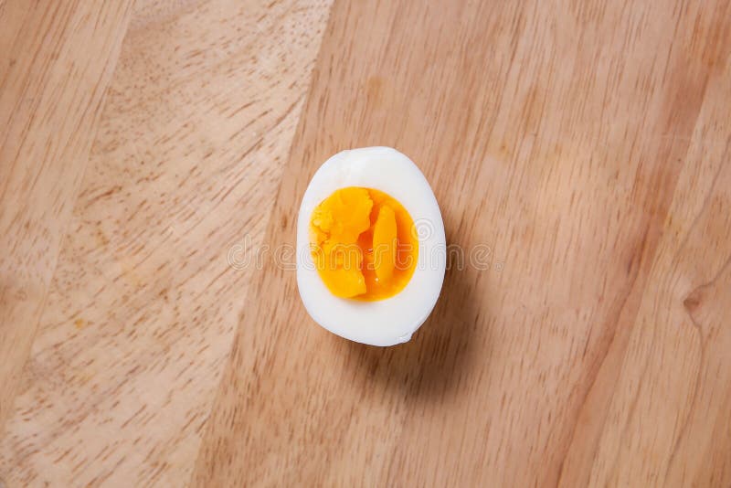 Boiled and Cut in Half Eggs Stock Photo - Image of wooden, healthy ...