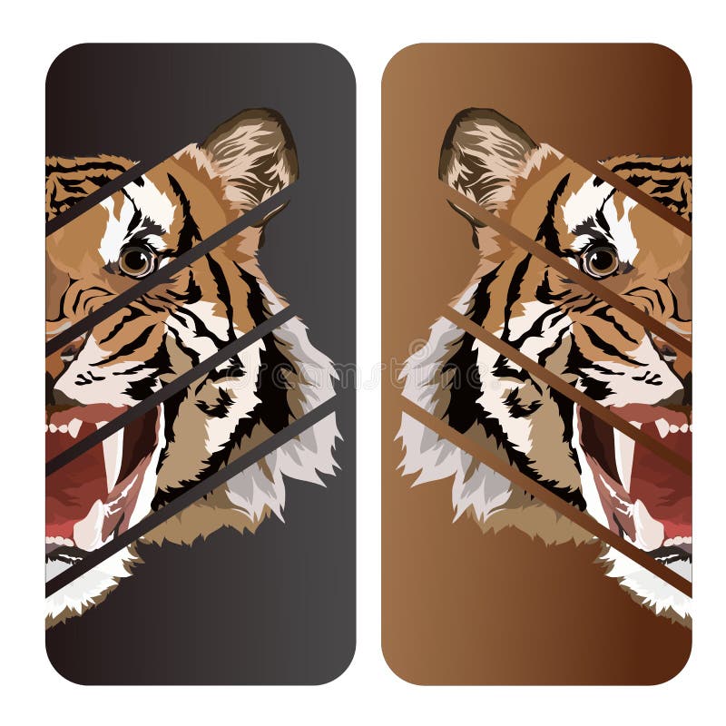 Half Head Tiger Vector Illustration Stock Vector - Illustration of ...