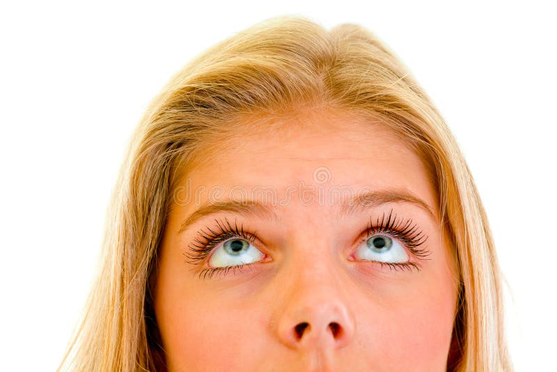 Half Head of Woman Looking Up Stock Image - Image of teenager, adult ...