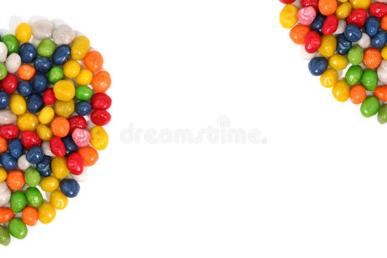 Half of Heart Made of Multi-coloured Sweets with Raisin Stock Image ...