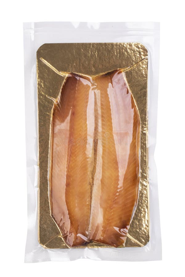 Vacuum Packed Salmon Half Fillet Isolated Stock Image - Image of orange ...