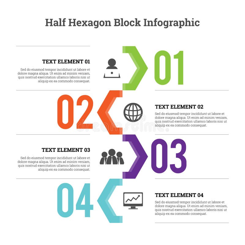 Half Hex Block Infographic stock vector. Illustration of hexagon - 40203214