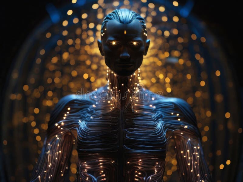 Half human cyborg concept stock photo. Image of concept - 308427986