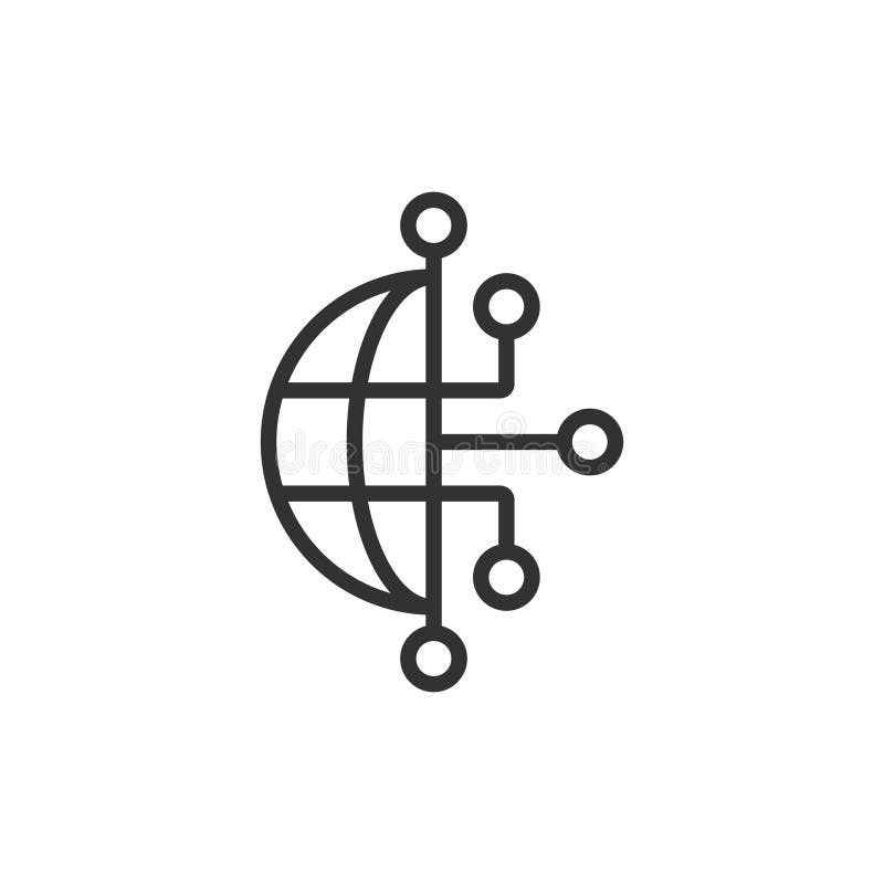 Half Internet Routes, Icon in Line Design. Half, Internet, Routes ...