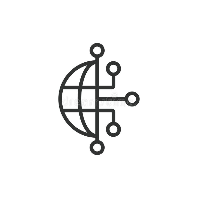 Half Internet Routes, Icon in Line Design. Half, Internet, Routes ...