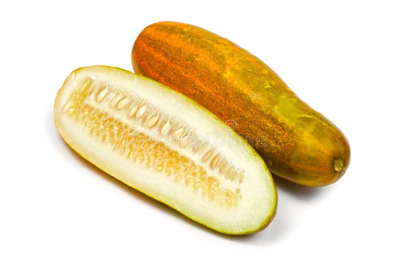Half a Large Cucumber with Seeds. Yellow Seed Cucumbers Stock Image ...
