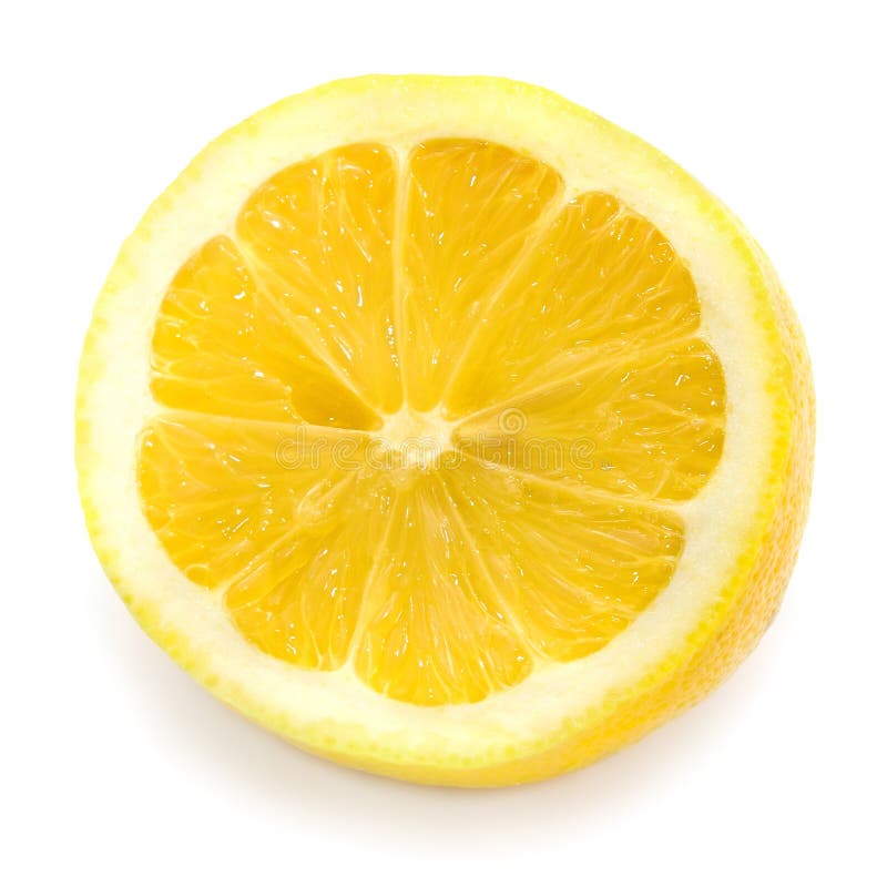 Lemon Cut Half Slice With Color Wheel Isolated Stock Image - Image of ...