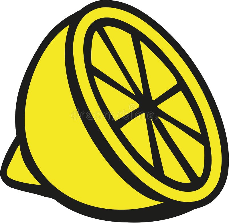 Half lemon cartoon style stock vector. Illustration of food - 107166329