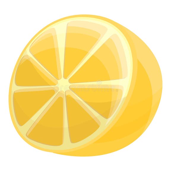 Half of Lemon Icon, Cartoon Style Stock Vector - Illustration of ...