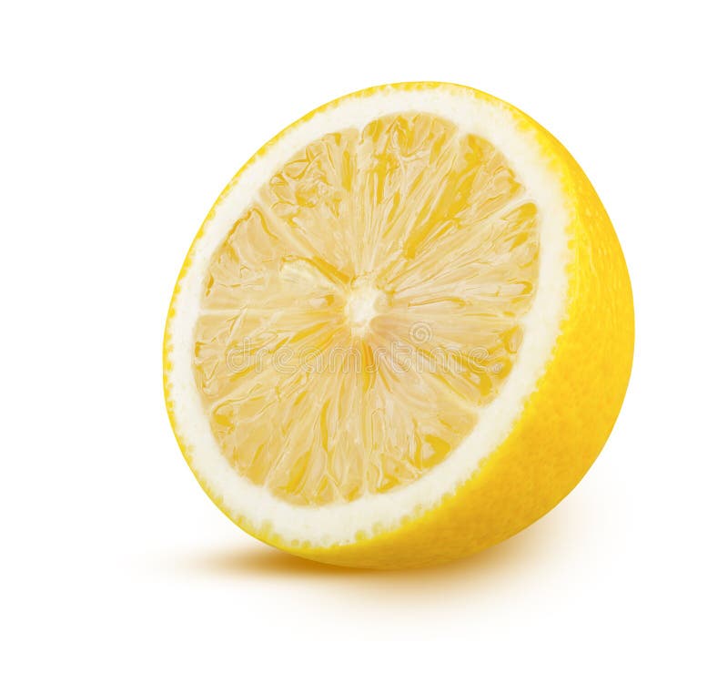 Lemon Half Isolated on White Background. Beautiful Fresh and Tasty ...