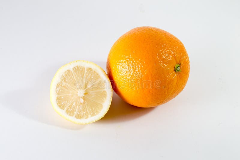 Half Lemon and Half Orange stock photo. Image of healthy - 53819200