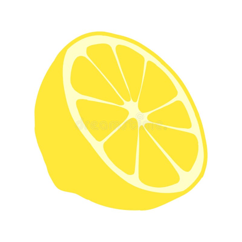 Half Lemon Icon Vector Illustration Isolated on White Background ...