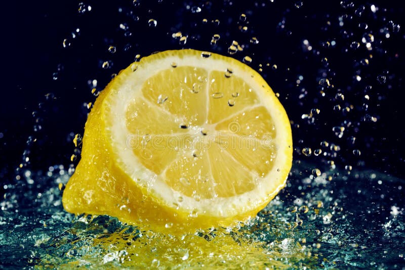 Half of Lemon with Water Drops Stock Image - Image of energy, food ...