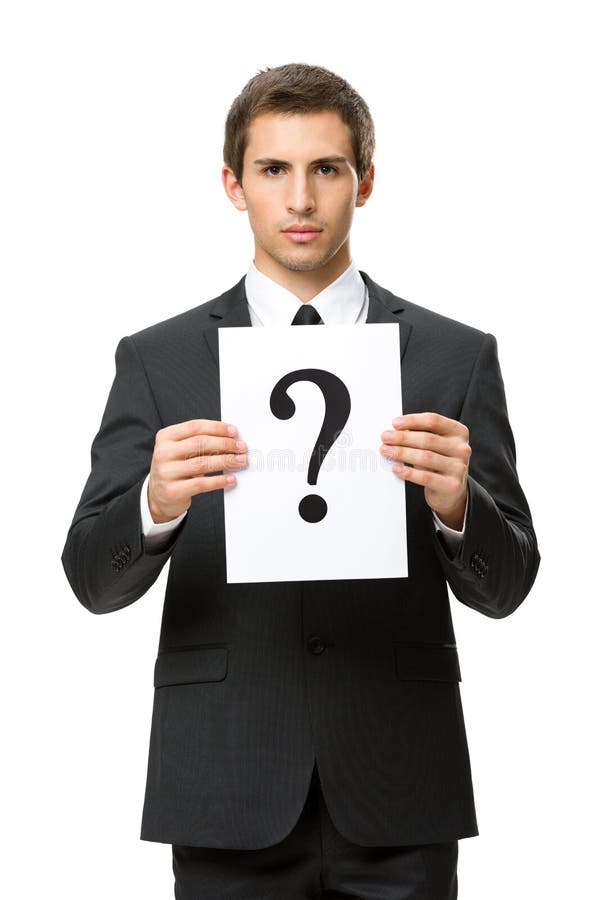 Half Length Portrait Business Man Question Mark Stock Photos - Free ...