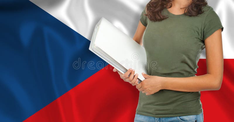 Half-length Portrait of a Female Student with a Folder. Foreign ...