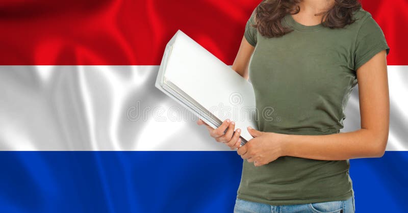 Half-length Portrait of a Female Student with a Folder. Foreign ...