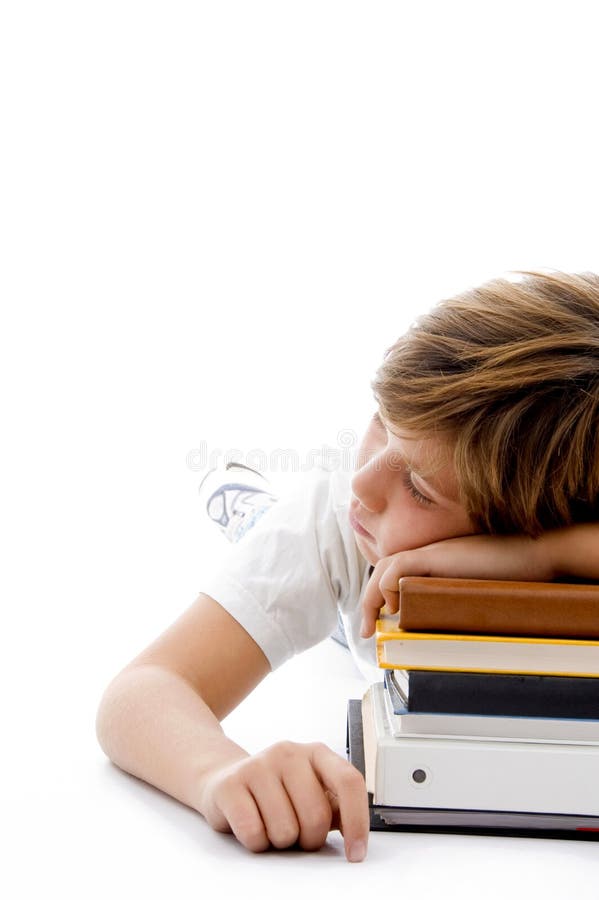 Boy bored with homework stock image. Image of sleepy, literacy - 2953547
