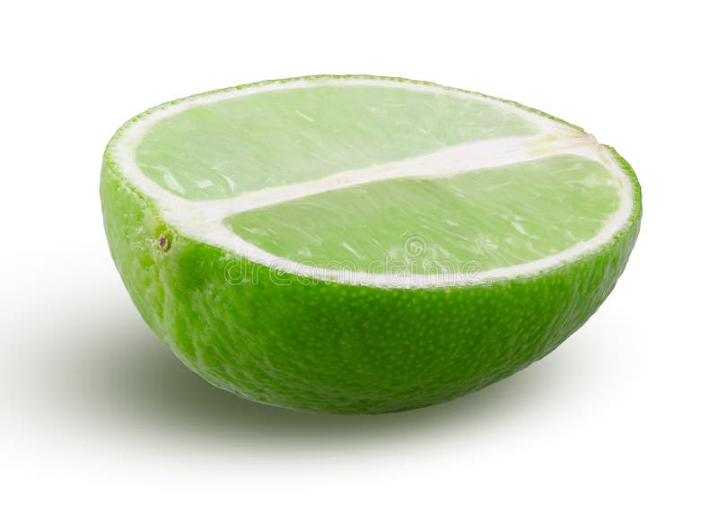 Half a Lime on White Background. Perfectly Retouched Sliced Lime ...