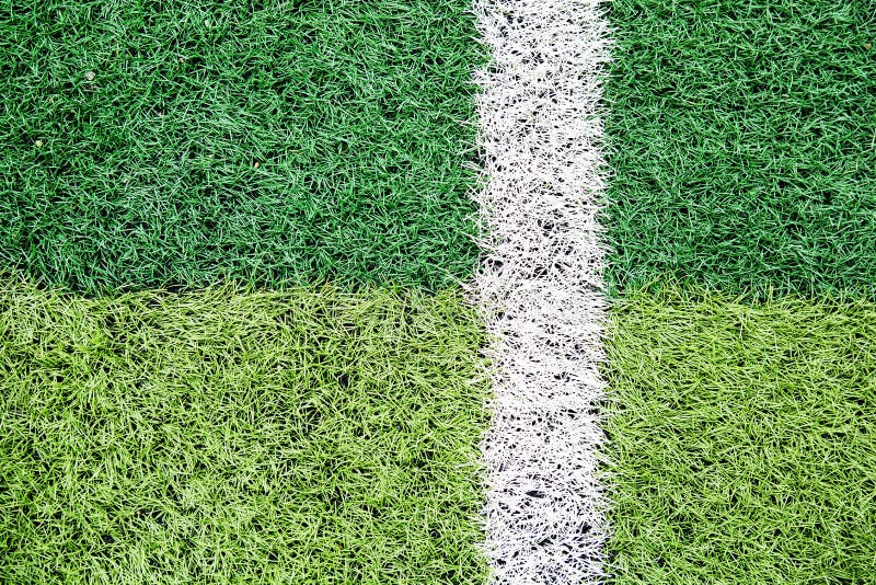 Half Line in the Artificial Grass Football Field. Stock Image - Image ...