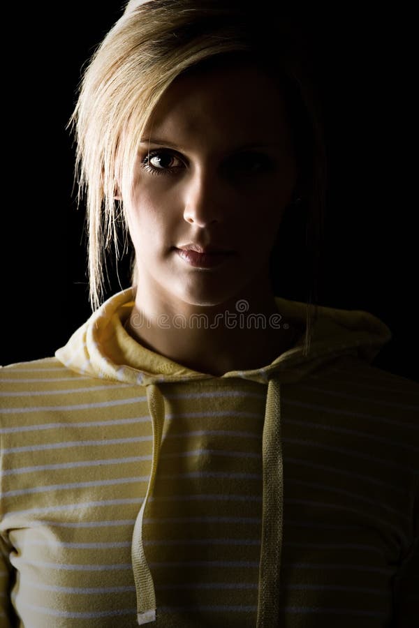 Half Lit Attractive Blonde Girl Stock Photo - Image of girl, woman: 8354918