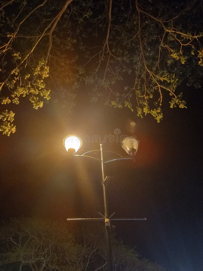 A Half-lit Lantern with a Powerful Light Stock Image - Image of ...