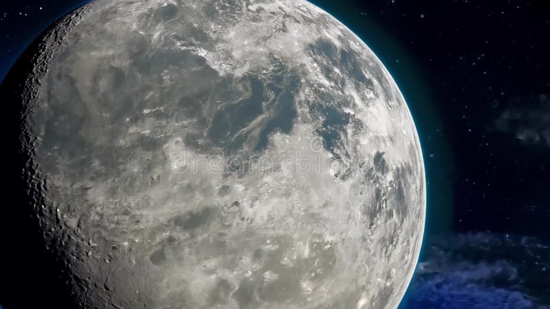 Half-lit View of the Moon Against a Starry Night Sky. Concept of Space ...