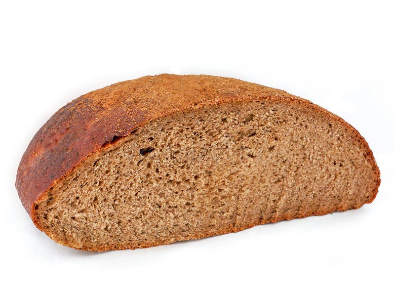 Set of Loaf of Dark Bread, Whole and Sliced. Close Up. Top View ...