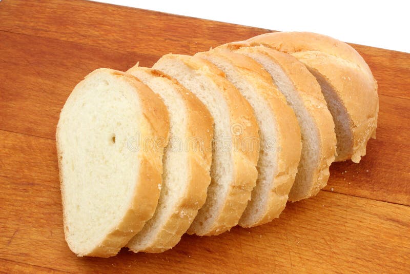 Half Loaf of White Wheat Bread Stock Photo - Image of slice, closeup ...