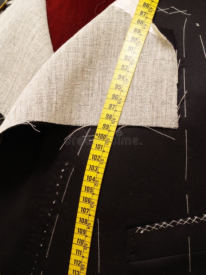 Half made coat. stock image. Image of craft, black, cutting - 25677875