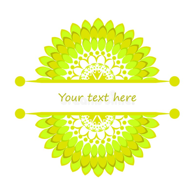 Half Mandalas with Place for Your Text Stock Vector - Illustration of ...