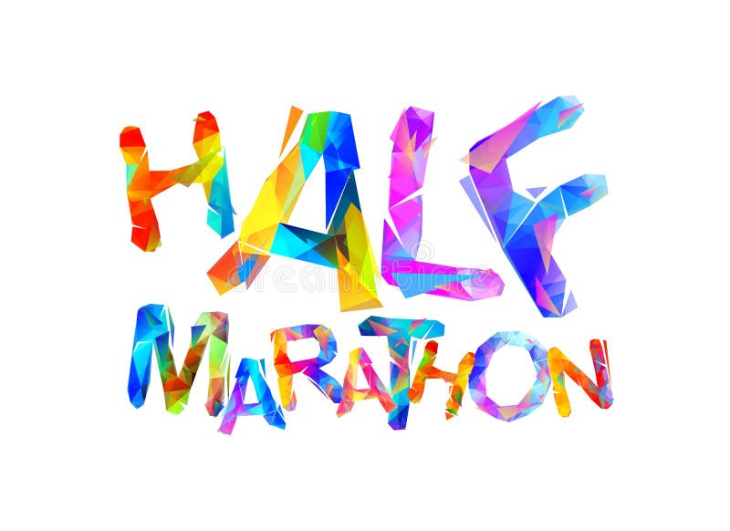 Half Marathon. Word of Triangular Letters Stock Vector - Illustration ...