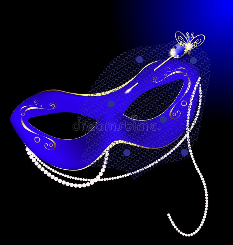 Half-mask azul do carnaval ilustração do vetor. Ilustração de ...