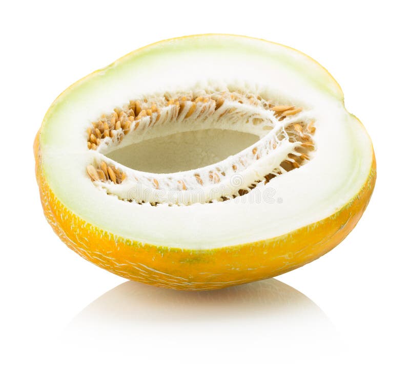 Half of Melon Isolated on the White Background Stock Image - Image of ...