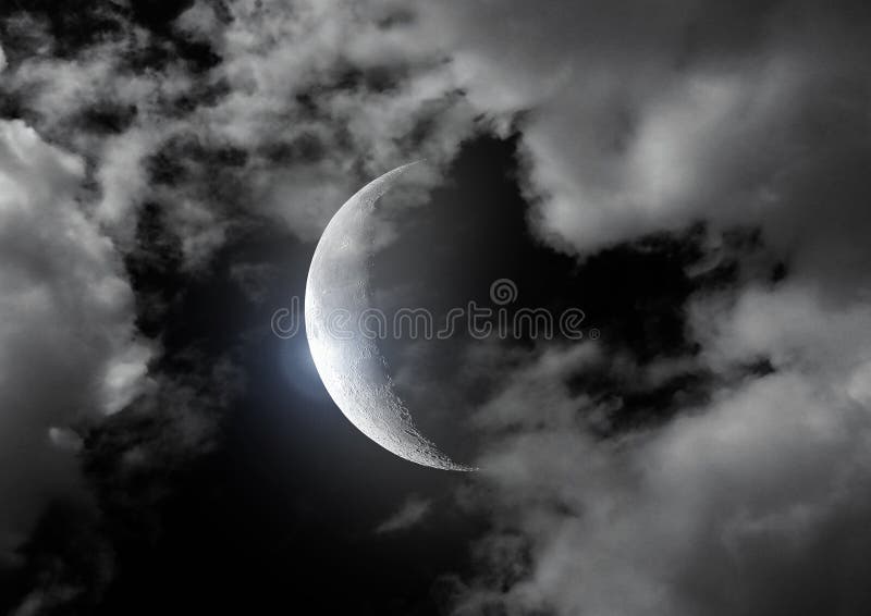 Phases of the Moon from New To Full Stock Image - Image of change ...