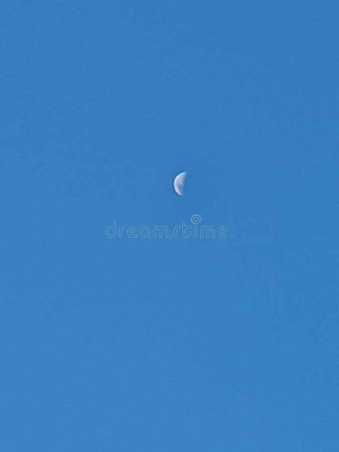 Half Moon in the Afternoon Time Stock Image - Image of moon, clear ...